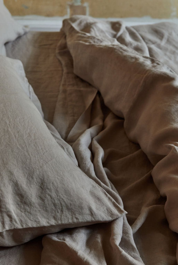Sand Linen Duvet Cover | Order Stonewashed Linen Duvet Covers for King ...